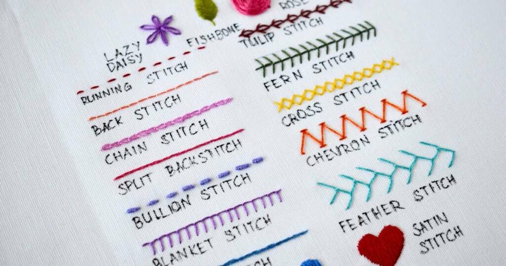 18 puntadas básicas de bordado a mano para empezar a coser como un profesional
